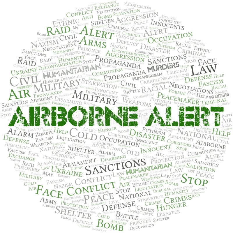 Airborne Alert Word Cloud. Vector Made with the Text only. Stock Vector ...