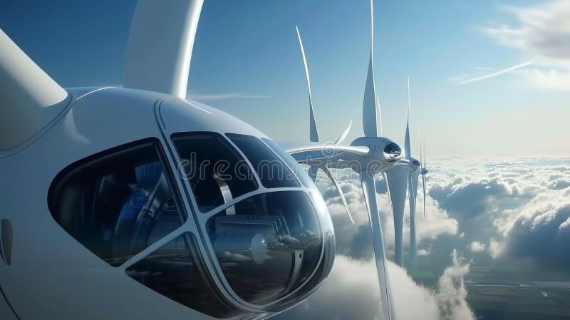 Airborne Electric Plane stock photo. Image of plane - 321429868