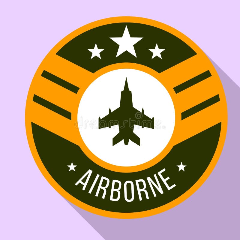 Airborne logo, flat style stock vector. Illustration of soldier - 150808214