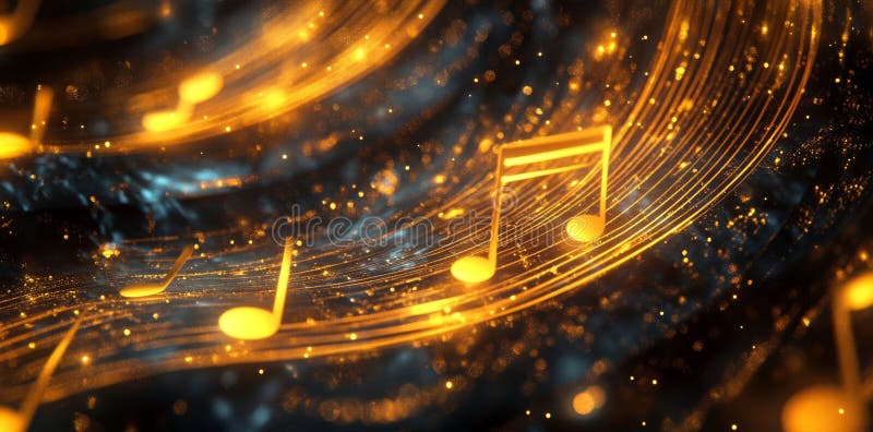 Airborne Musical Notes, a Musical Note with Light and Sound Waves, All ...
