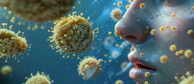 Airborne Pathogens: Hidden Dangers, Bacteria and Viruses. Generated by ...