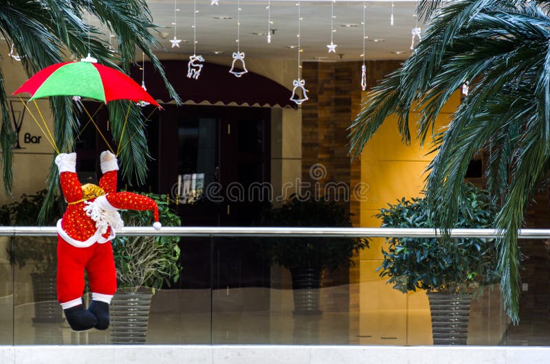 Airborne Santa Claus stock image. Image of light, lamp - 134263003