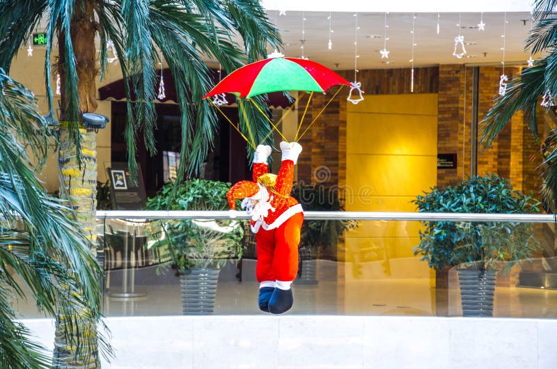 Airborne Santa Claus stock image. Image of christmas - 134267041