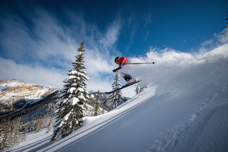 Skier Soars through Snowy Skies, Creating Thrilling Winter Sports ...