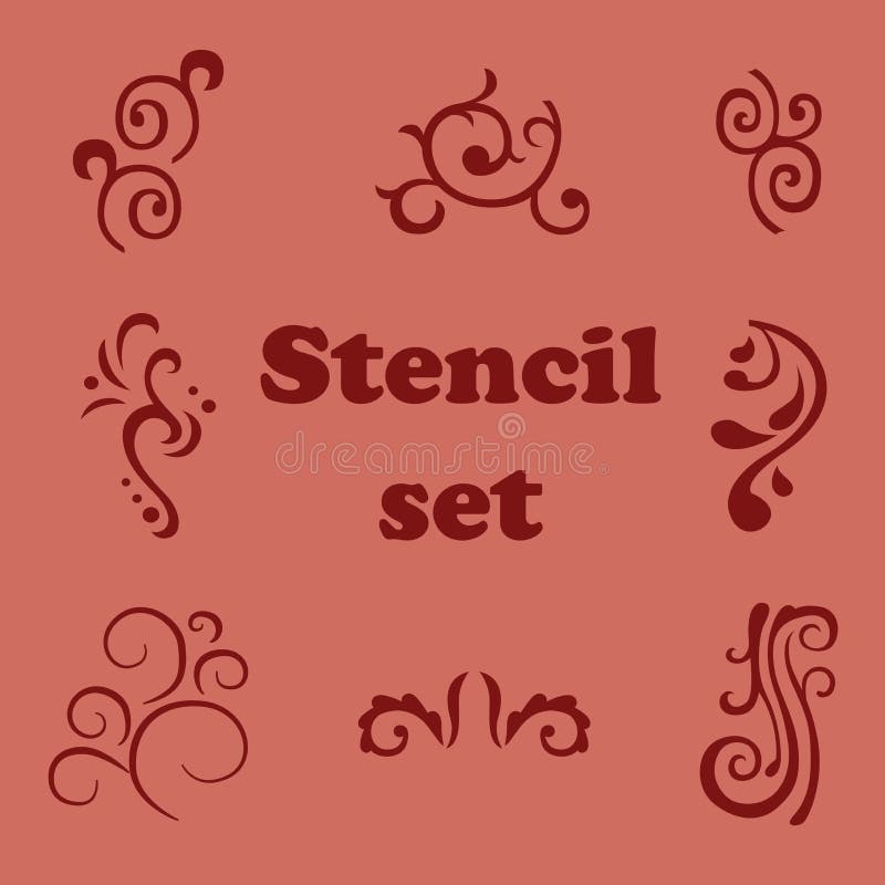 Airbrush Stencils for Nail Art Stock Illustration - Illustration of ...