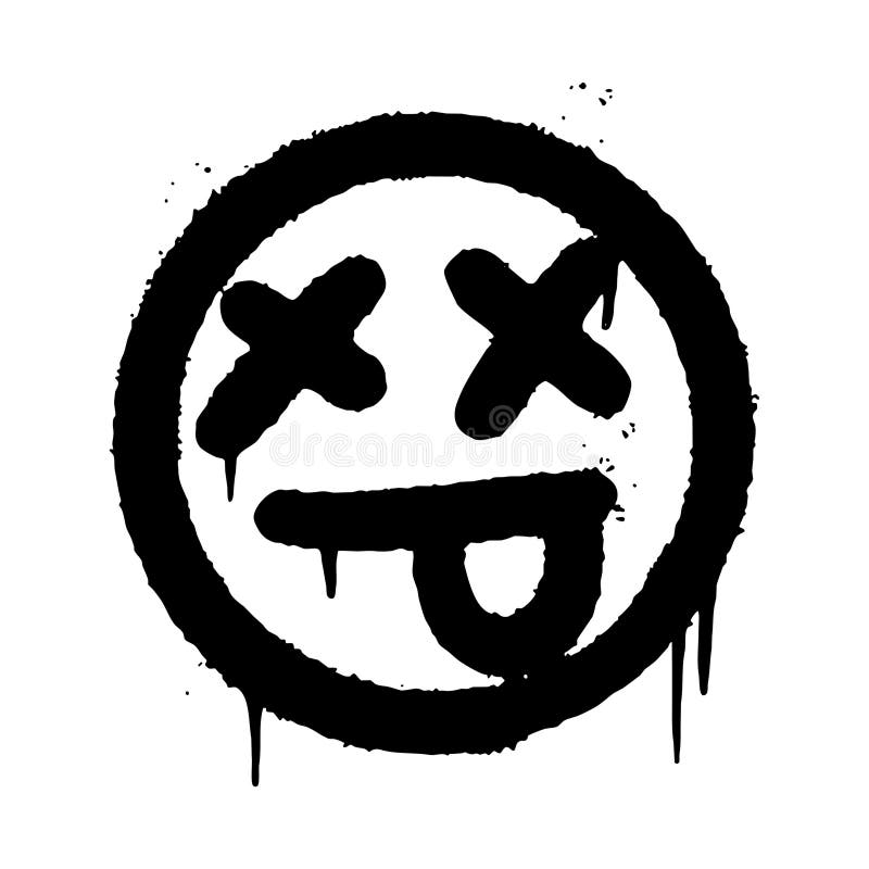 Airbrushed Grunge Dead Emoticon. Dead Smile Stock Vector - Illustration ...