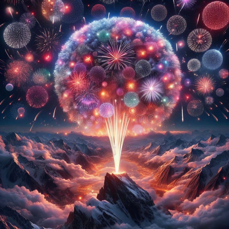 0 31. Airburst Shells_ Large, Spherical Fireworks that Explode Stock ...