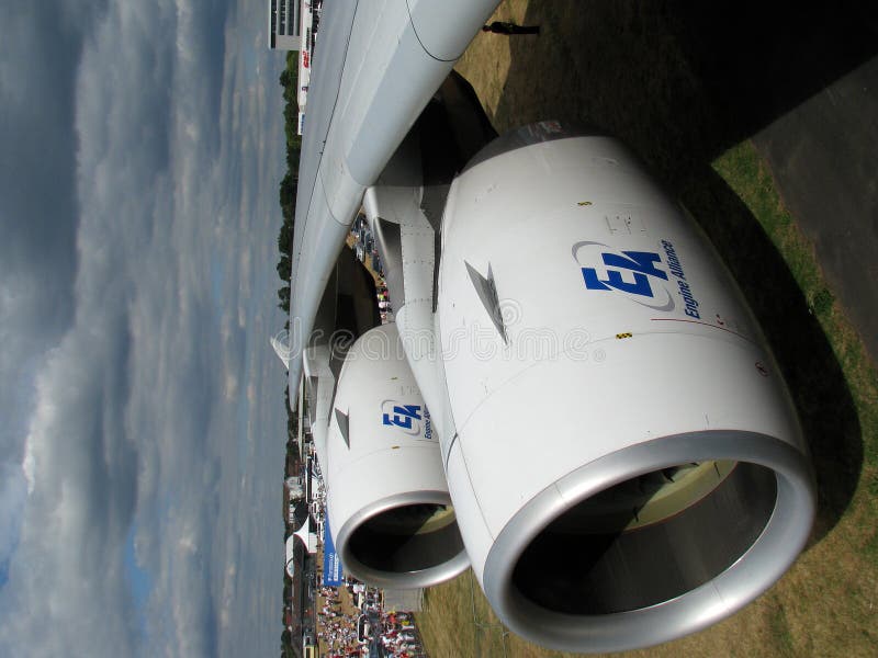 Engines on Airbus A380 editorial image. Image of airline - 95357745