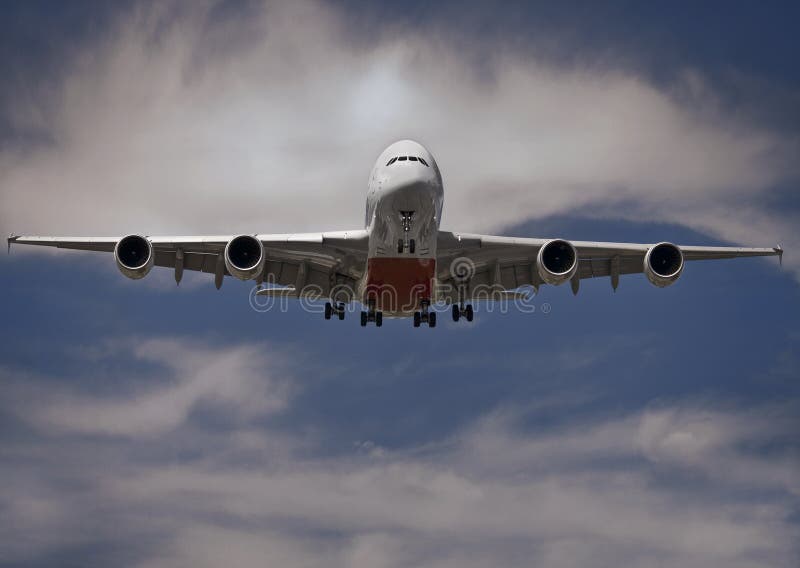 Airbus A380 Front View on Runway Stock Image - Image of a380, size: 8000547