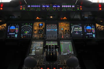 Airbus A380 Cockpit stock image. Image of test, panel - 29669673