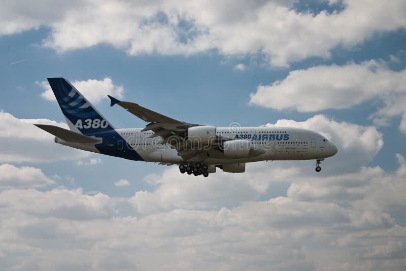Airbus A380 flying side editorial stock photo. Image of gear - 22982463