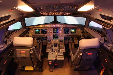 Airbus flight deck stock image. Image of smoke, airbus - 21650091