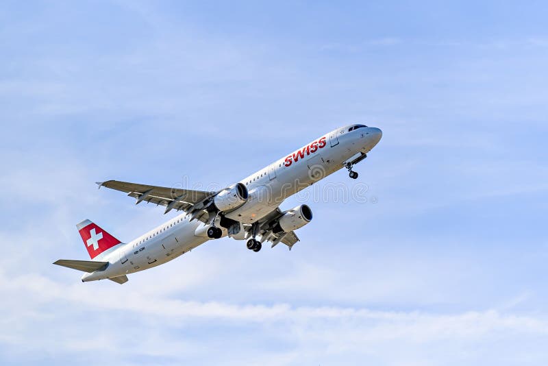 Airplane Soaring High in the Sky. Stock Photo - Image of vertical, view ...