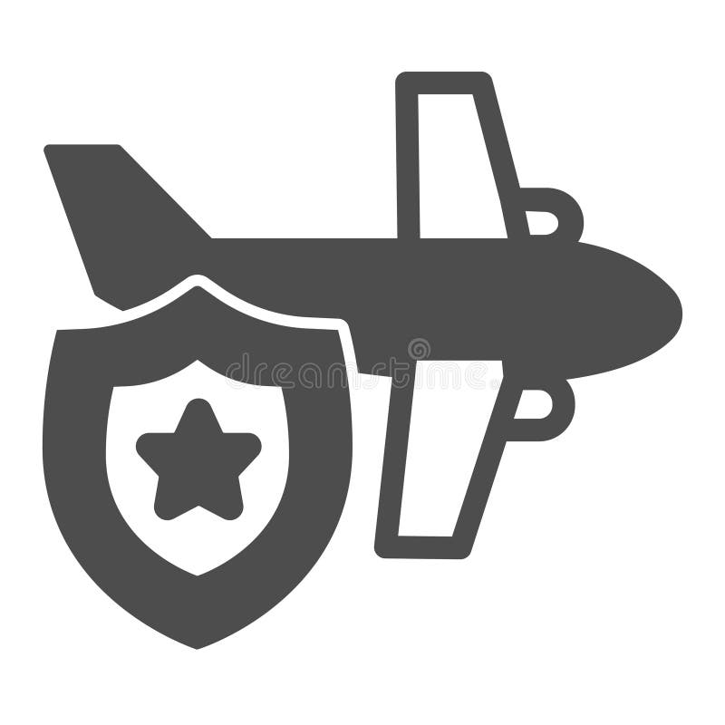Airbus Plane and Safety Emblem Solid Icon, Tropical Voyage Concept ...