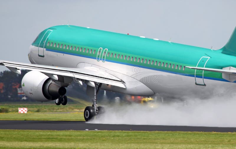 Jet Fighter Landing And Taking Off From Runway Stock Image - Image of ...