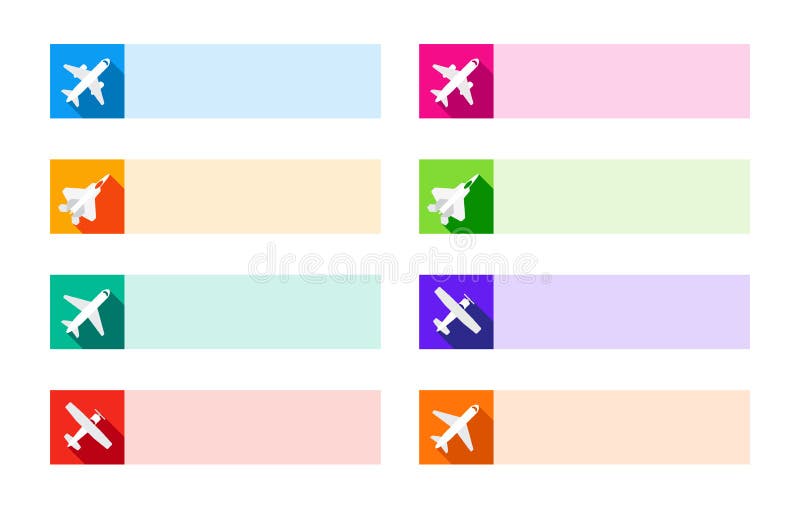 Aircraft or Airplane Flat Minimal Icons and Buttons Set Collection ...