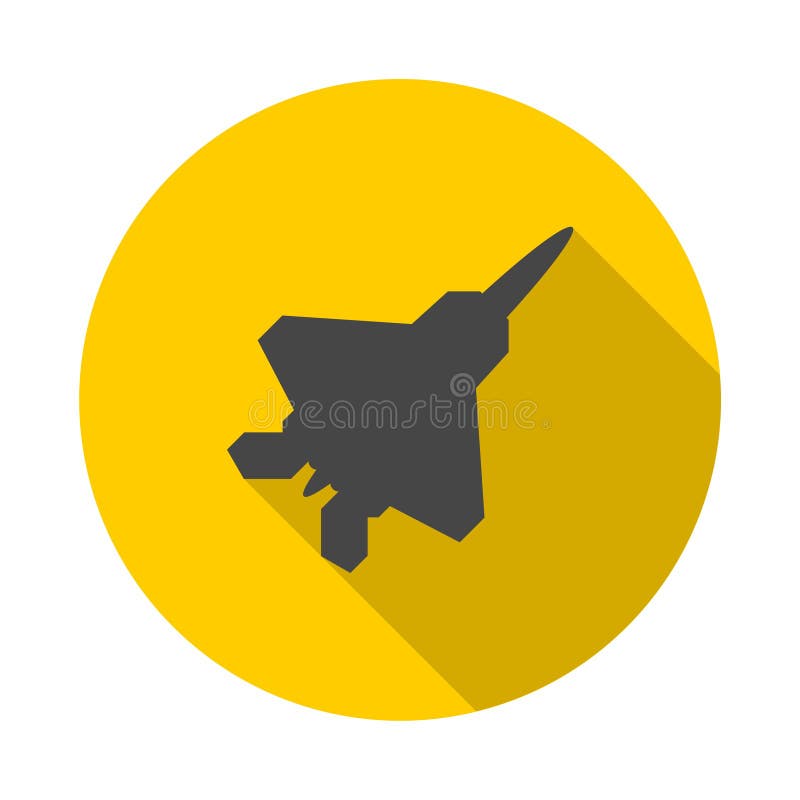 Aircraft or Airplane Icon with Long Shadow Stock Vector - Illustration ...