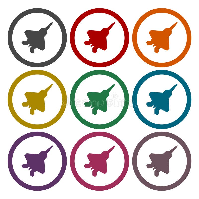 Aircraft or Airplane Icons Set Stock Vector - Illustration of fixed ...