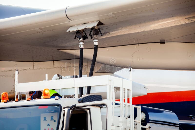 Aircraft (airplane) Refueling Stock Image - Image of refueling, fuel ...