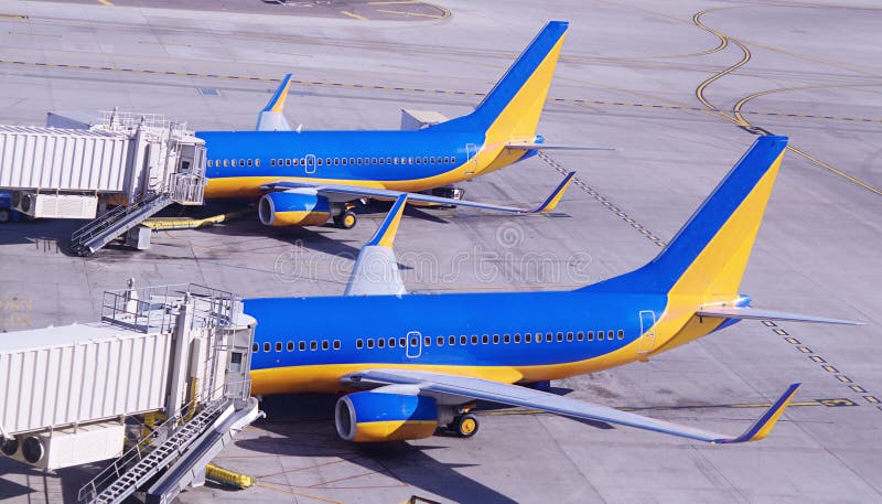 Aircraft at Airport Terminal Jetty Stock Photo - Image of flight ...
