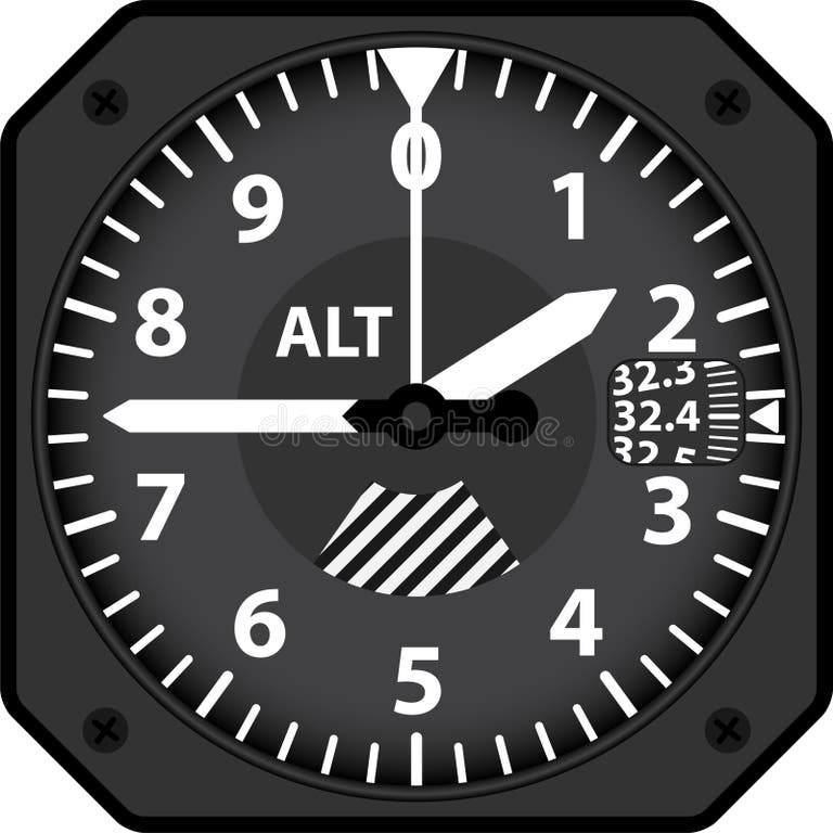 Aircraft altimeter stock vector. Illustration of aircraft - 45358588