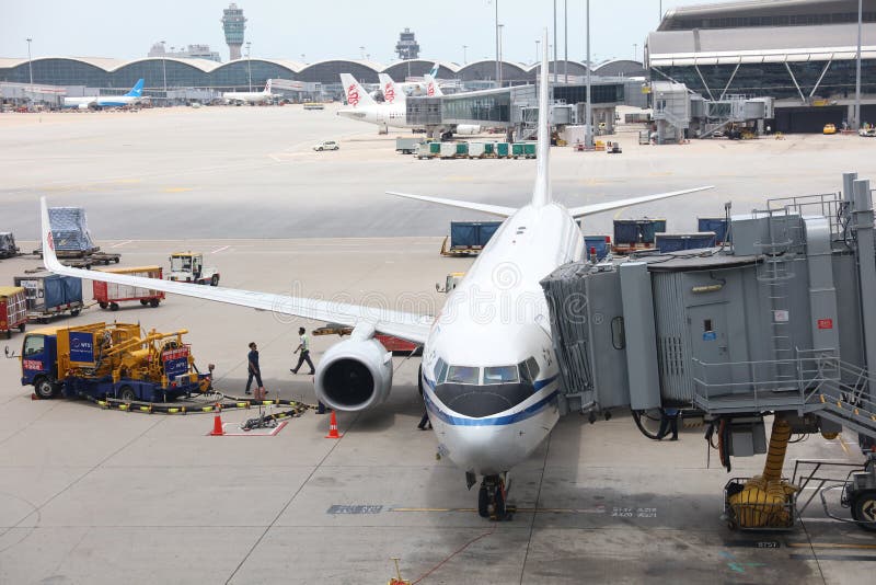 Aircraft on the apron 2016 editorial stock photo. Image of nose - 93740508