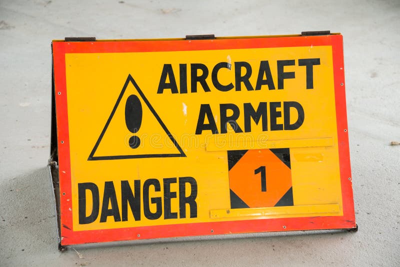 Aircraft Armed sign stock photo. Image of danger, military - 46553142