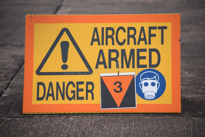 Aircraft Armed sign stock photo. Image of font, logo - 46553146