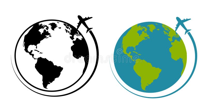 Aircraft Around the World in 2024 Year Sign, Symbol Stock Vector ...