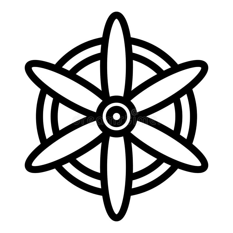 Fan Blades Icon Black Color in Circle Stock Vector - Illustration of ...