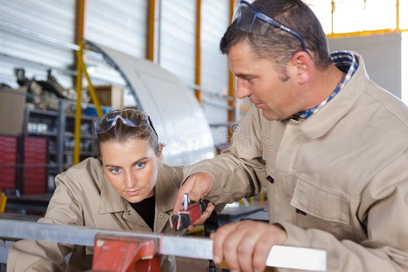 Aircraft Body Parts Assemblers at Work Stock Photo - Image of ...