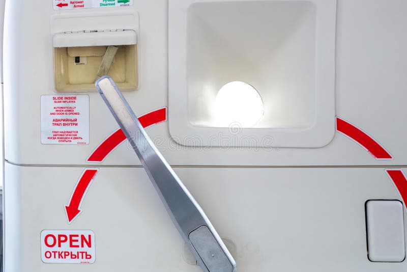 Aircraft cabin door stock image. Image of airport, exit - 170495467