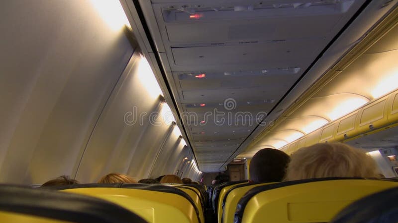 Aircraft Cabin, Under Ceiling Hung Displays and Stock Video - Video of ...