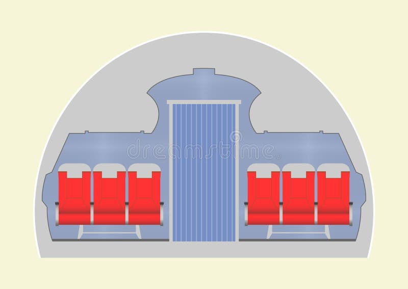 Aircraft Cabin with Passenger Seats Stock Vector - Illustration of ...