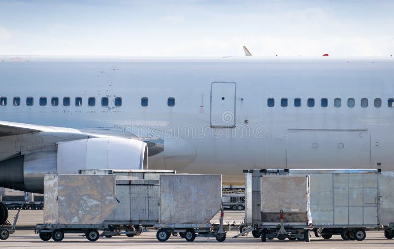 Aircraft cargo containers stock image. Image of airport - 169528071