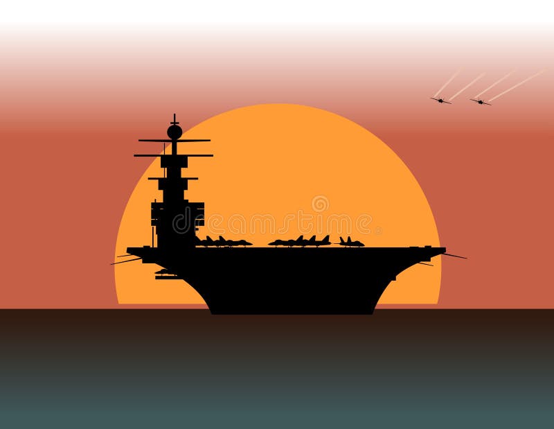 Aircraft carrier stock vector. Illustration of aircraft - 2160558
