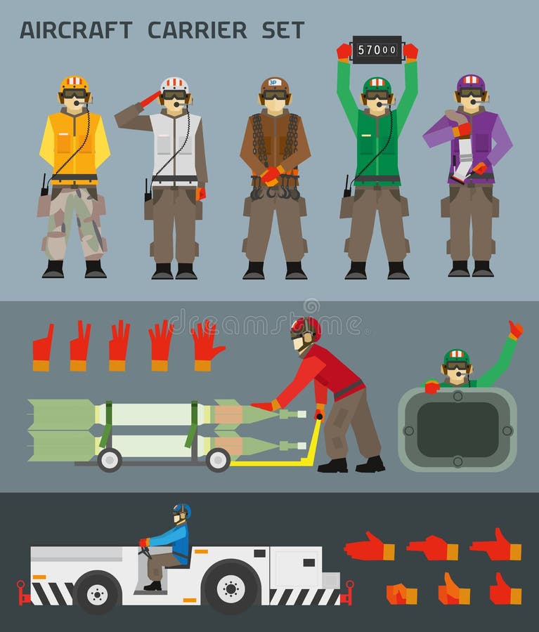 Aircraft carrier crew stock vector. Illustration of officer - 35487783