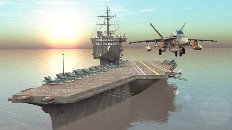Aircraft carrier stock illustration. Illustration of carrier - 91632657