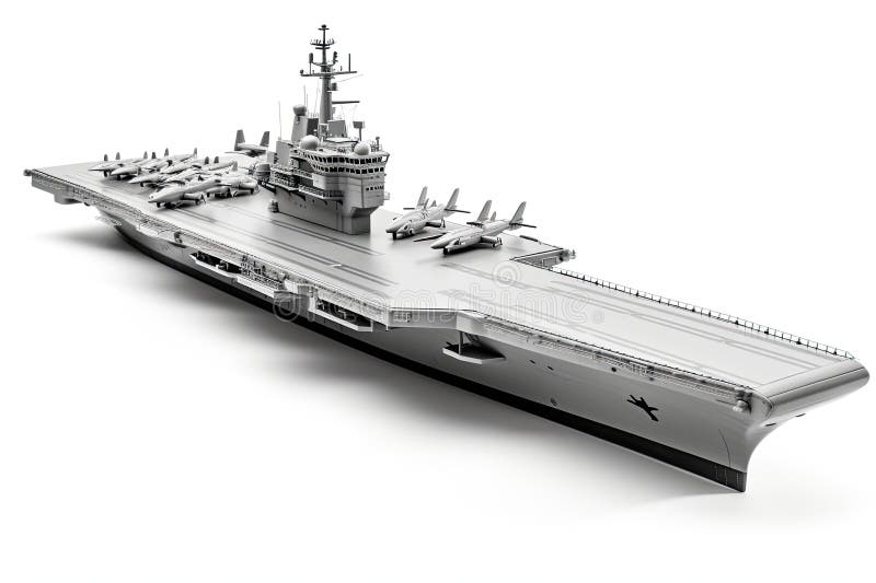 Aircraft Carrier Isolated on White Background, Generative AI Stock ...