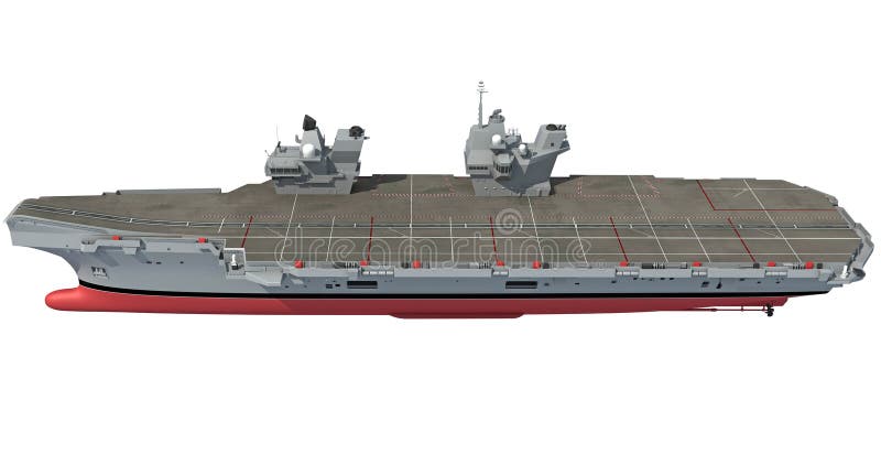 Aircraft Carrier Military Vessel 3D Rendering Ship on White Background ...