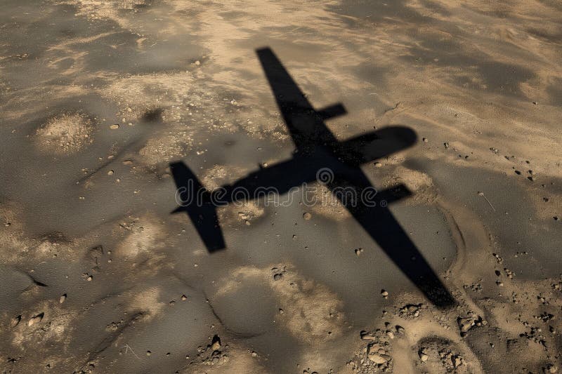 Aircraft Casting Shadow on Scorched Earth Stock Photo - Image of ...