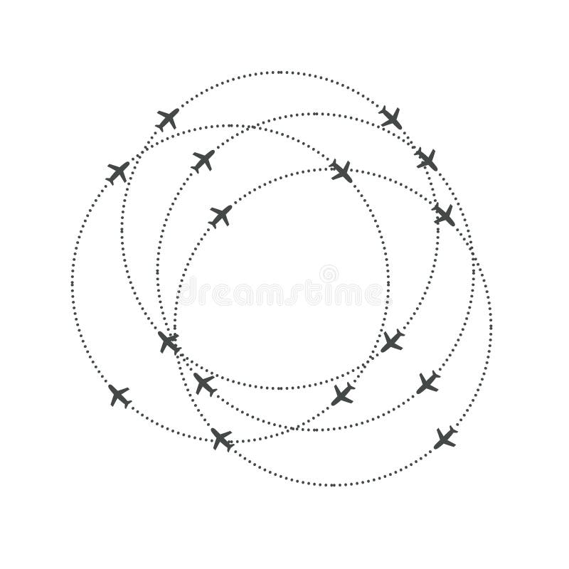 Airplane Circling Around the Globe Stock Vector - Illustration of ...