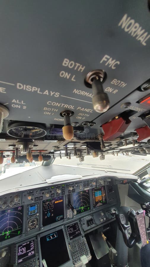 Aircraft cockpit stock image. Image of transport, skyscraper - 214478113