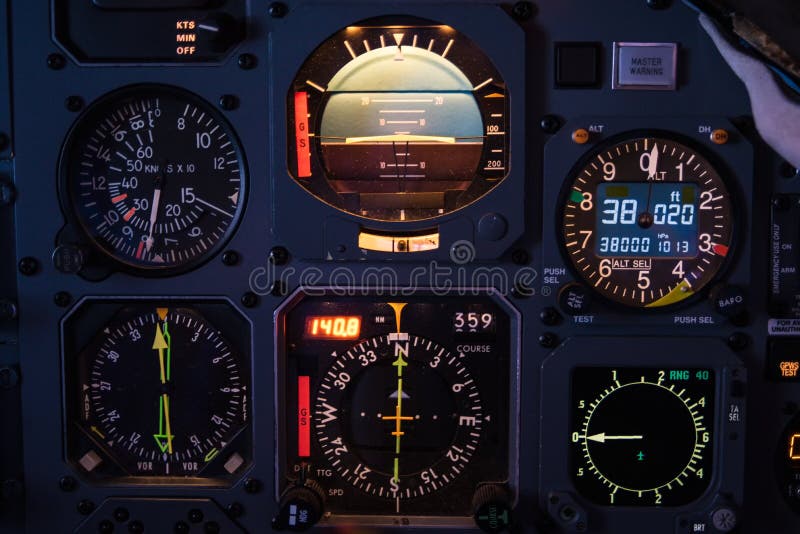 Aircraft Cockpit Instruments Stock Photo - Image of aircraft, basic ...