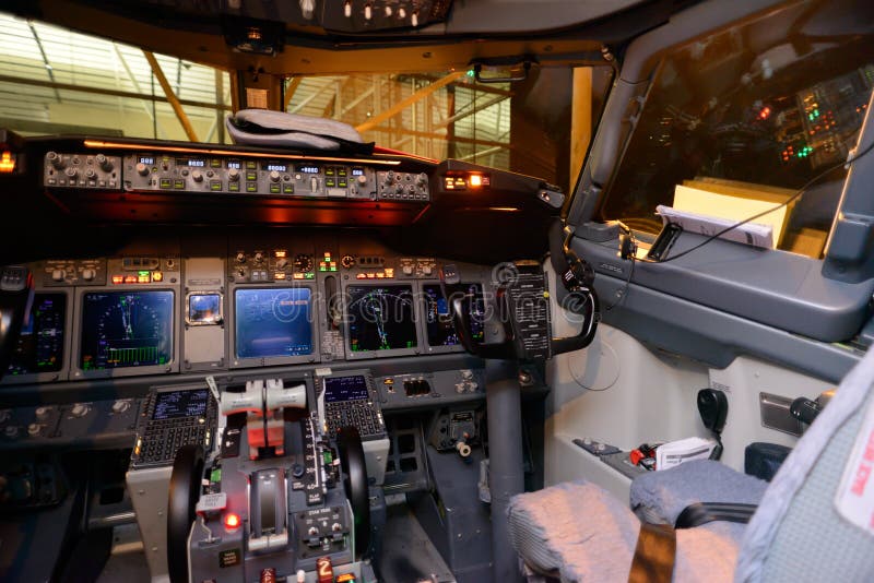 Aircraft cockpit interior editorial photo. Image of civil - 41741571