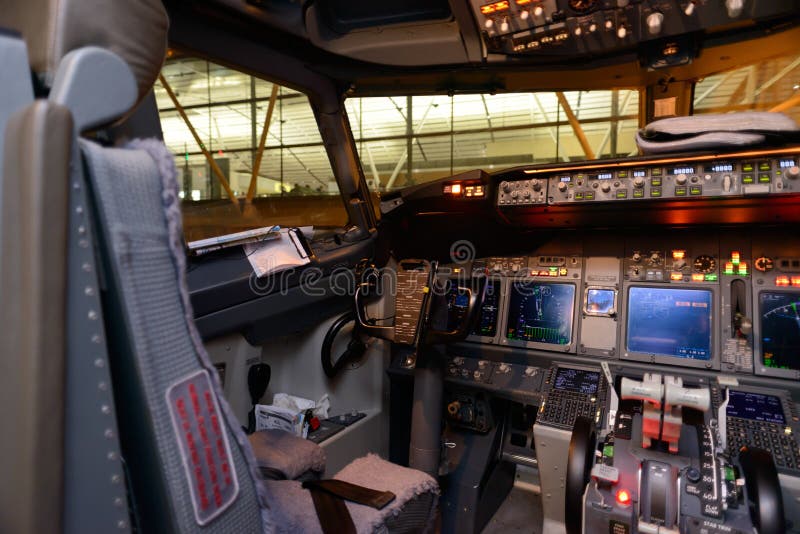 Aircraft cockpit interior stock photo. Image of controls - 41742606