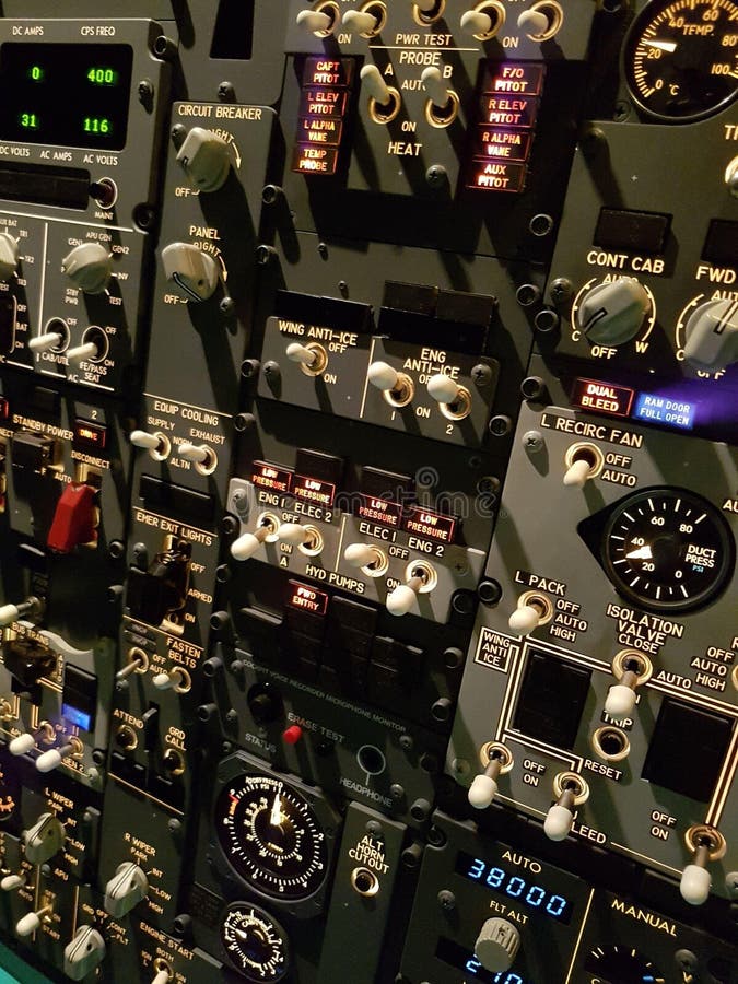 Aircraft control panel stock image. Image of hydraulic - 379614481