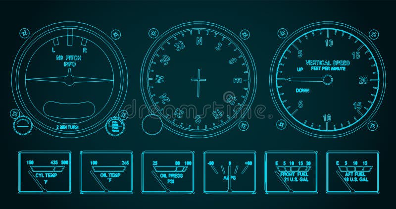 Aircraft Control Panel Drawing Stock Vector - Illustration of ...
