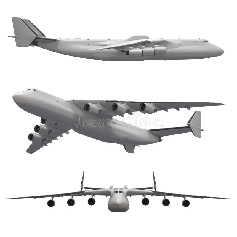 Aircraft 3d rendering stock illustration. Illustration of antonov ...