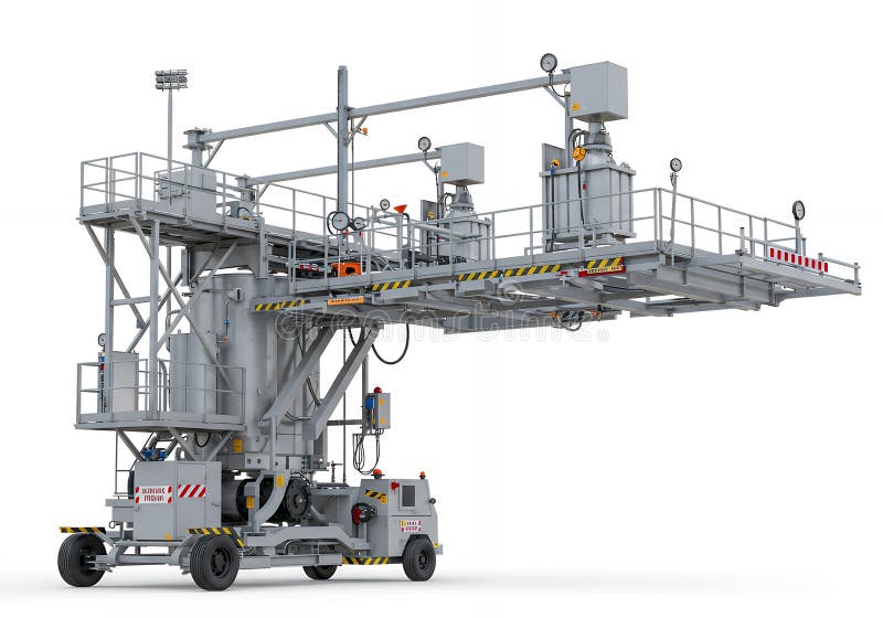 Aircraft De Icing Machine Gray Platform on White Background for ...